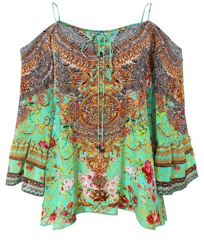 Inoa Green Chartreuse Silk Gypsy Top | Jules B