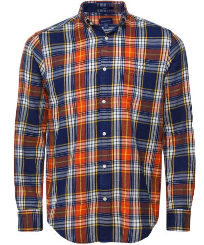 GANT Orange Regular Fit Windblown Flannel Plaid Shirt | Jules B
