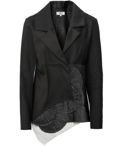 Bize Black Pleated Circle Blazer Jacket