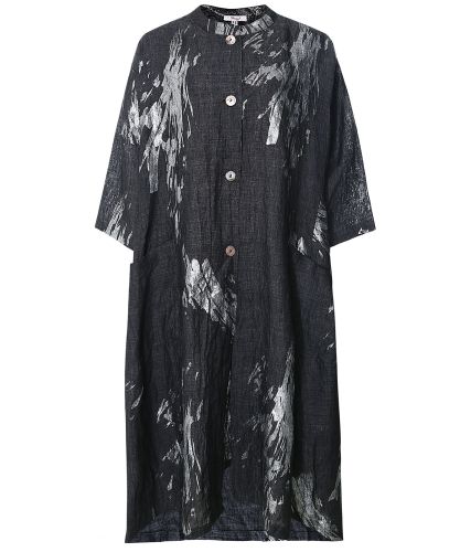 Thanny Grey Katia Abstract Print Linen Jacket | Jules B