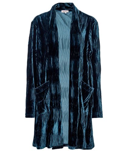 Thanny Blue Long Velvet Jacket