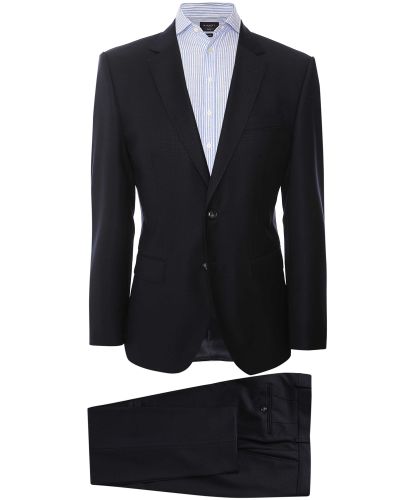 BOSS Dark Blue Virgin Wool H-Huge-2Pcs-253 Suit