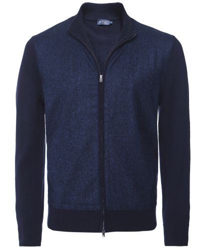 Hackett Merino Wool Herringbone Cardigan | Jules B