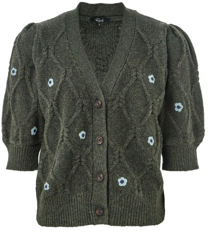 Rails Green Embroidered Daisy Isla Cardigan
