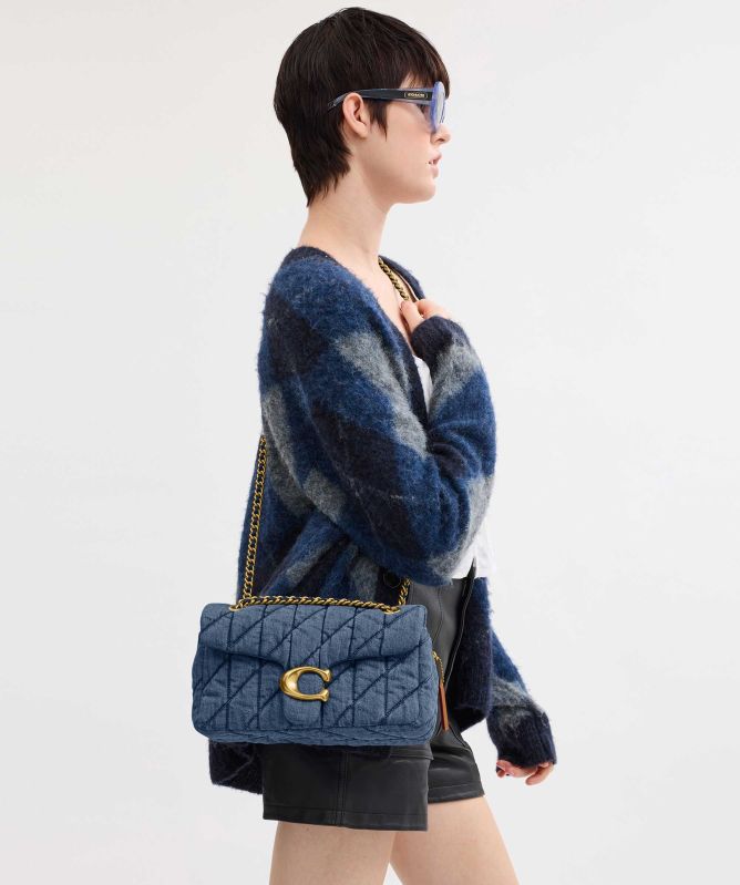 Coach Denim Quilted Tabby Shoulder Bag 26