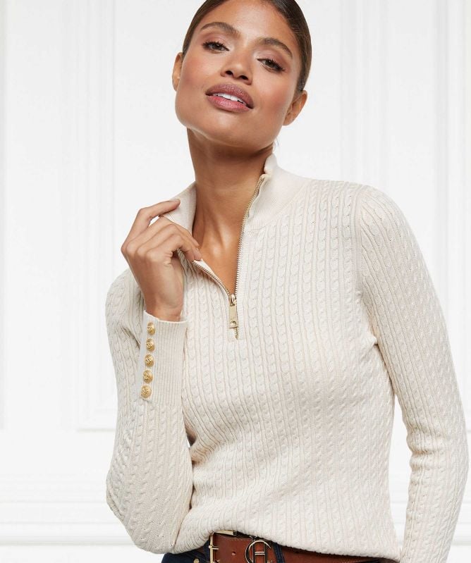 Holland Cooper Ava Half Zip Knit Sweater