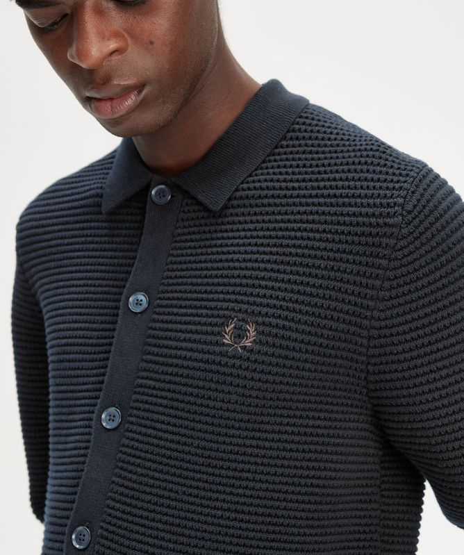 Fred Perry Navy Pointelle Cardigan