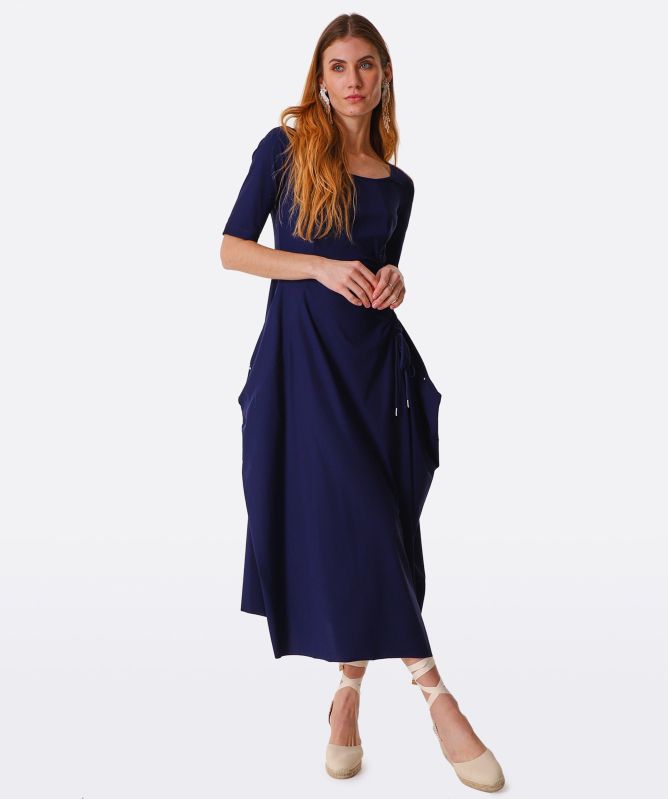 High Charming Drawstring Midi Dress | Jules B