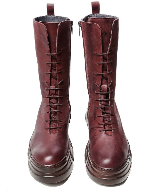 Lofina Red Gasoline Lace Leather Boots | Jules B