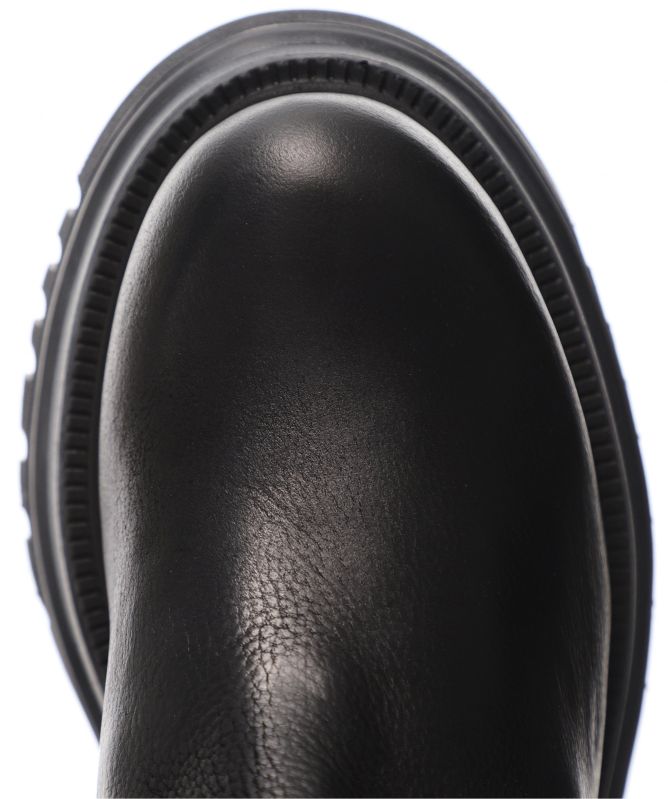 Lofina Black Gasoline Knee Leather Boots | Jules B