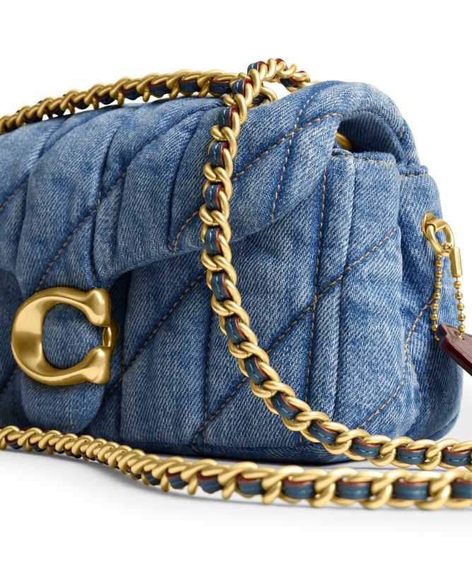 Coach Denim Quilted Tabby Shoulder Bag 20