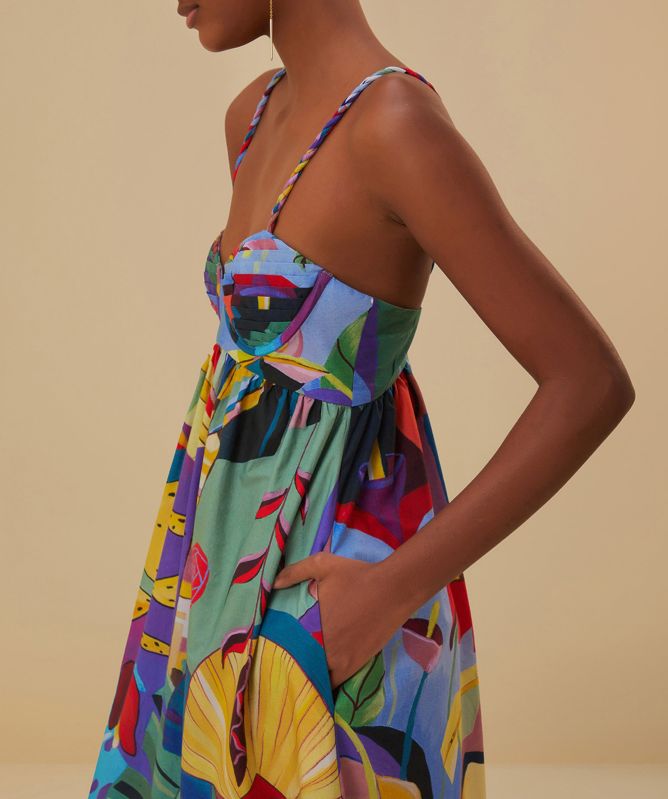 Farm Rio Tropical Scenario Sleeveless Maxi Dress