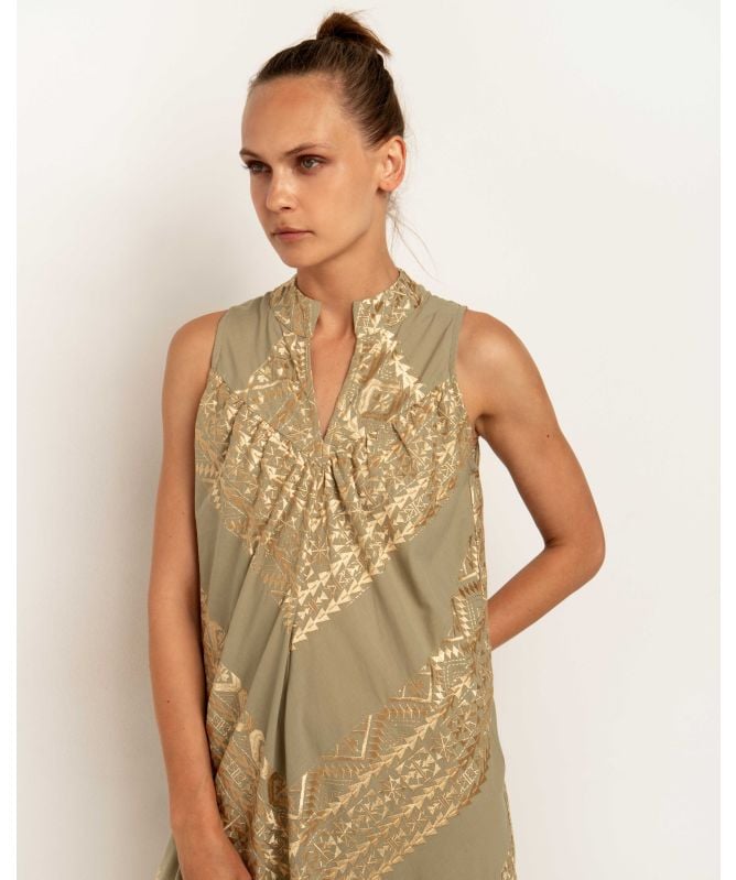 Greek Archaic Kori Classic Triangle Midi Dress