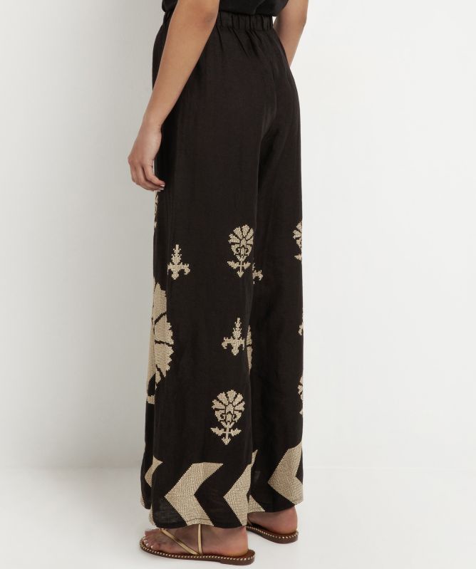 Greek Archaic Kori Linen Peacock Pants | Jules B