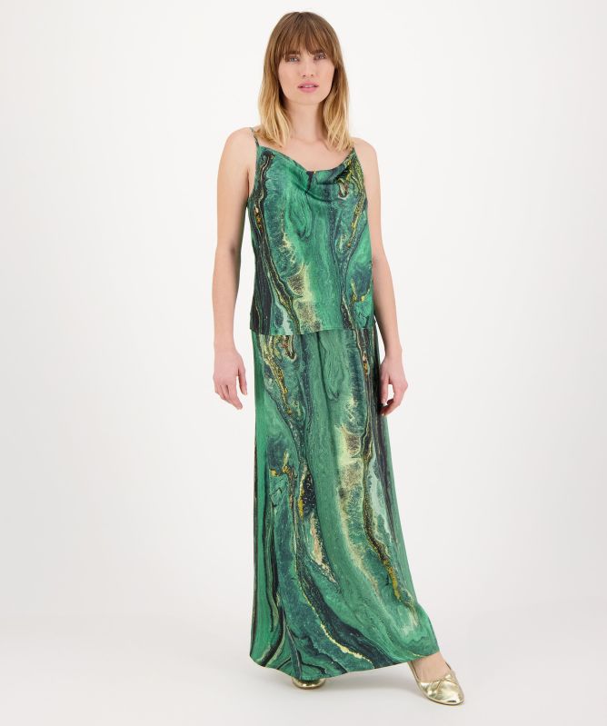 Me369 Green Anika Maxi Skirt
