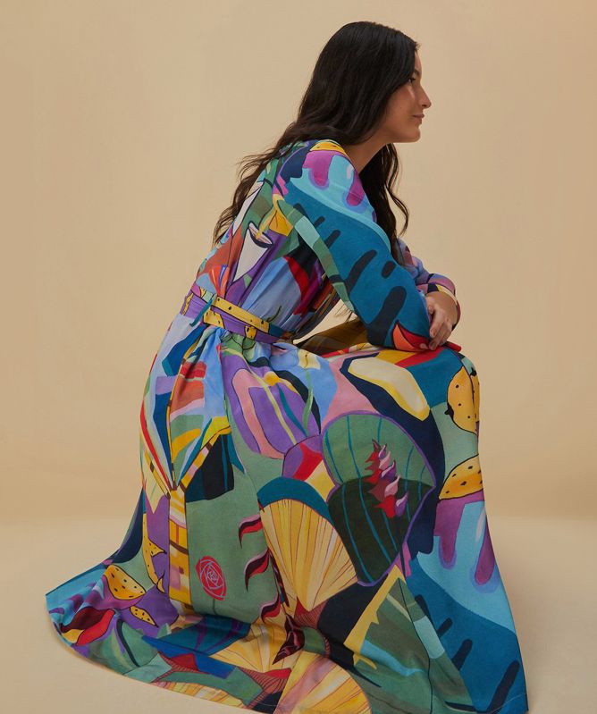Farm Rio Tropical Scenario Long Kimono