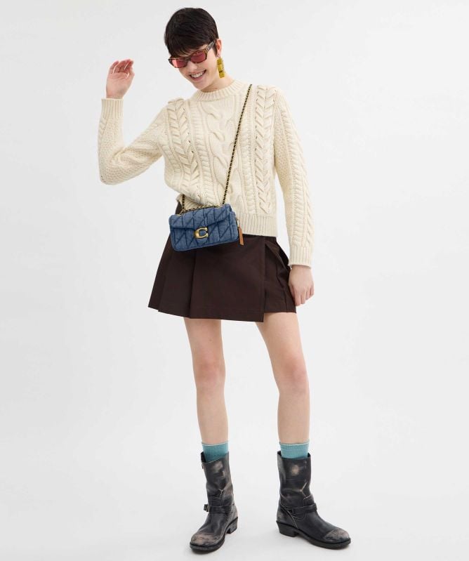 Coach Denim Quilted Tabby Shoulder Bag 20