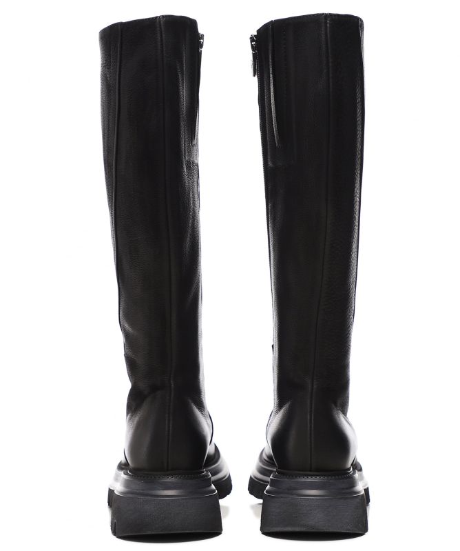 Lofina Black Gasoline Knee Leather Boots | Jules B