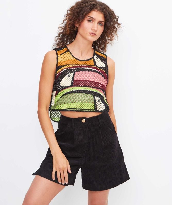 Farm Rio Toucan Tree Crochet Top