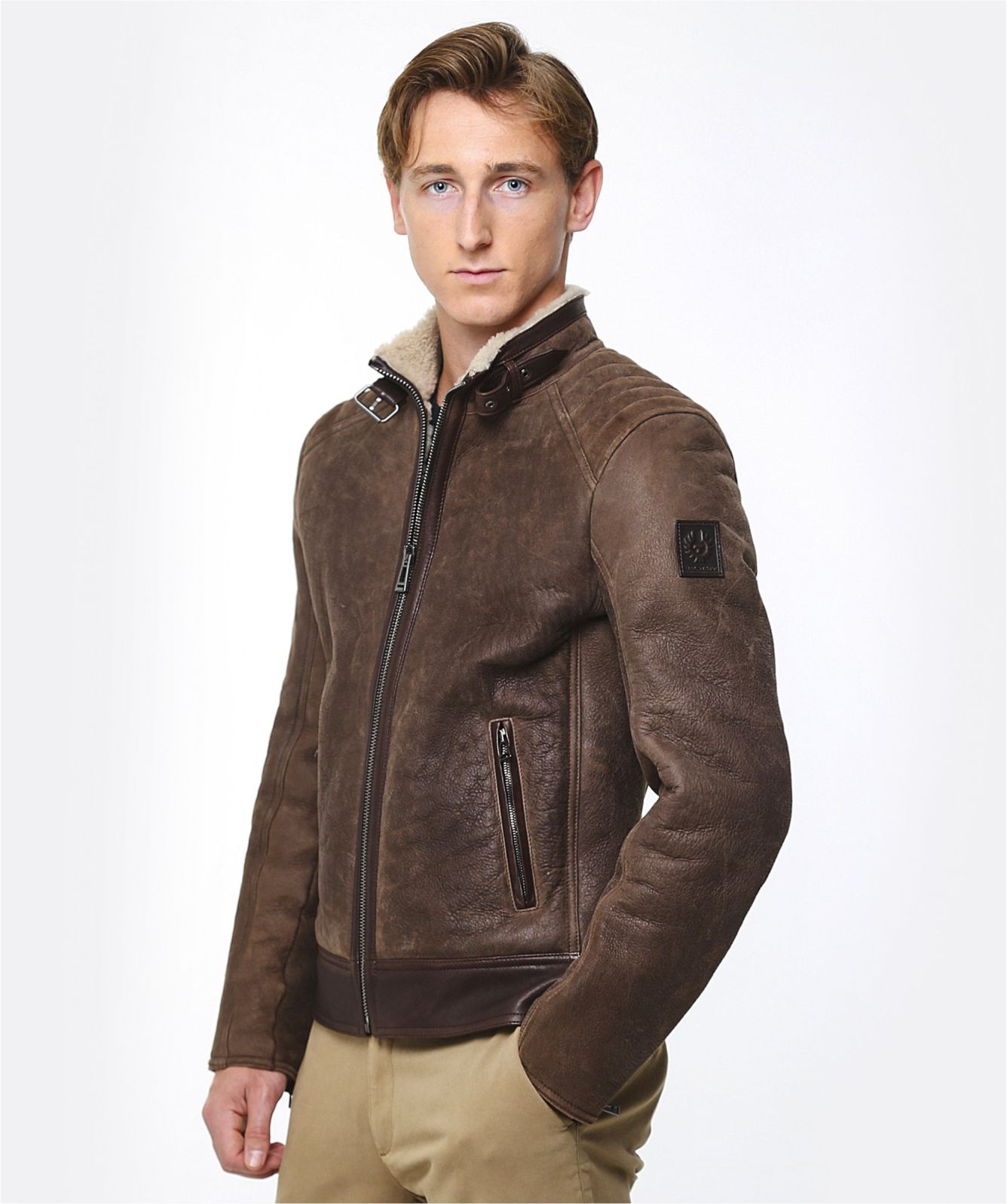 Belstaff Brown Waxed Suede Shearling Westlake 2.0 Jacket | Jules B