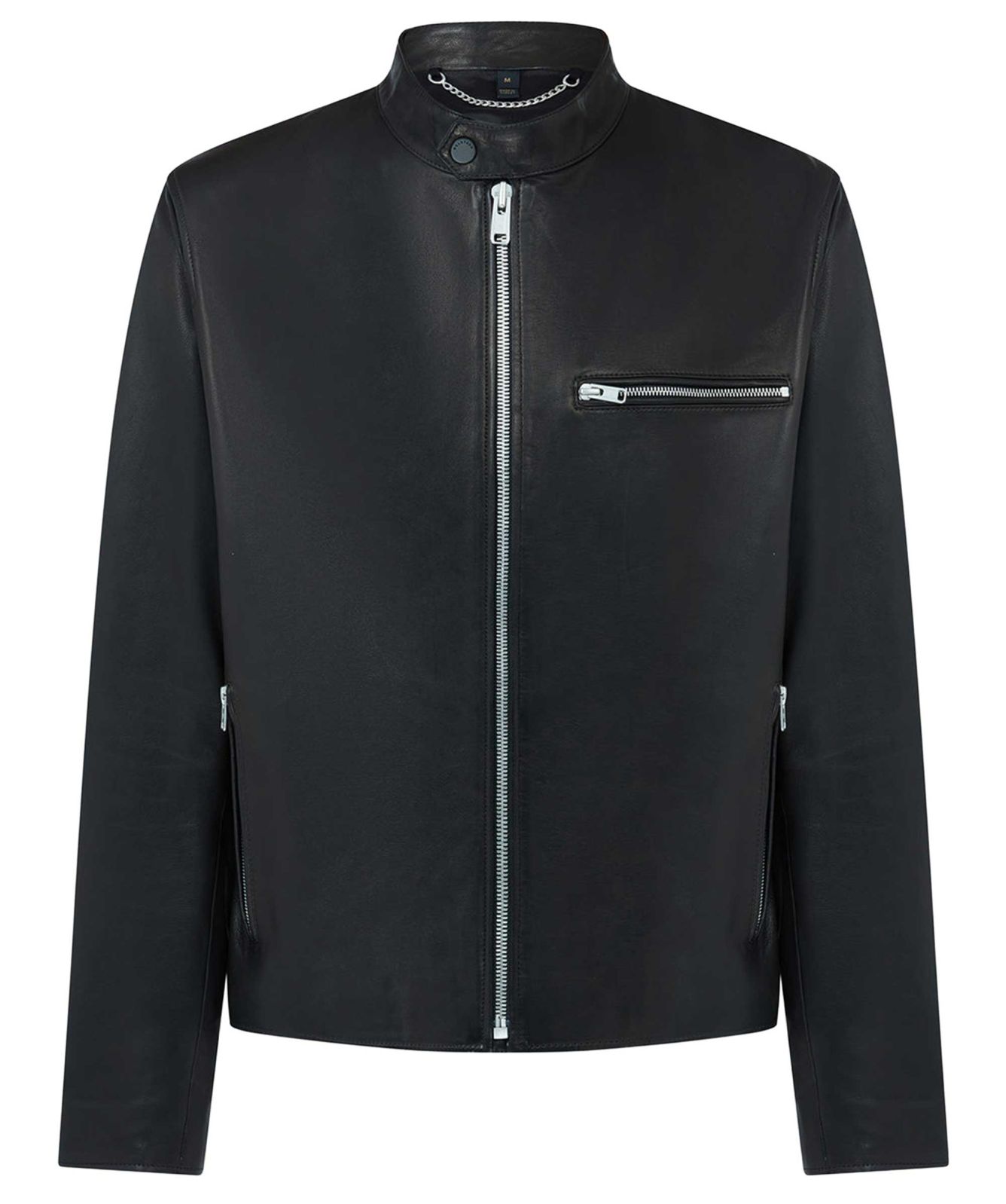 Belstaff Black Leather Track Racer Jacket